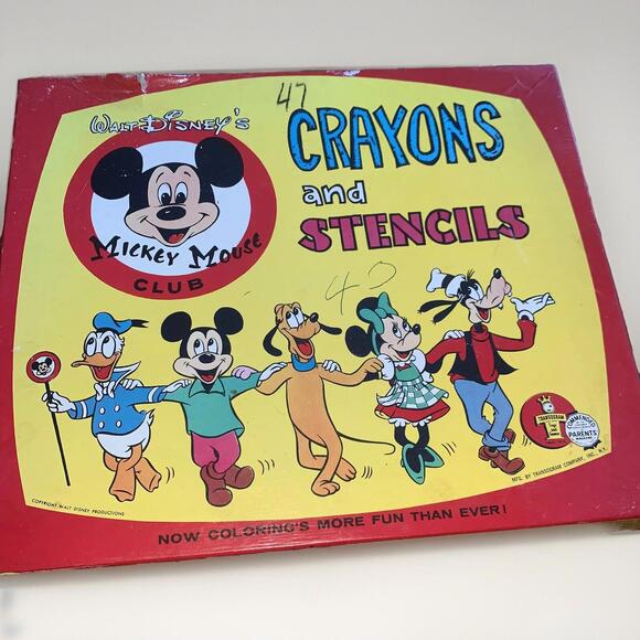 Other | Walt Disneys Mickey Mouse Club Crayons And Stencils In Original ...